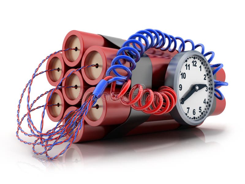 TNT y reloj stock de ilustración. Ilustración de objeto - 61512443