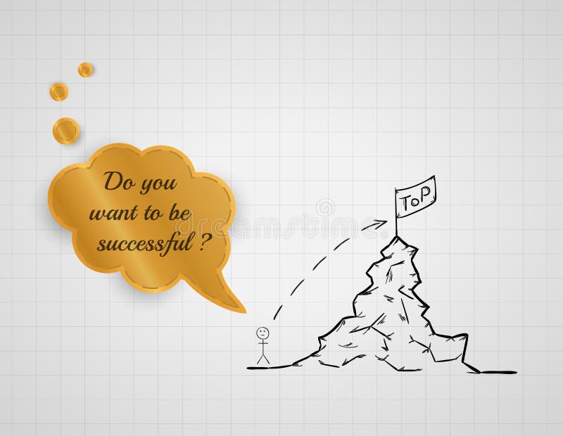 To Be Successful and Rise To the Top Stock Illustration - Illustration ...