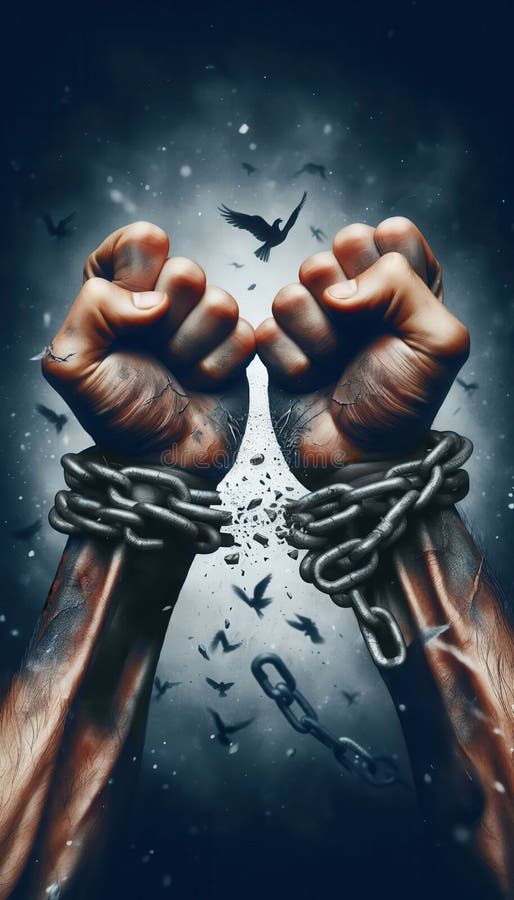 To Break the Chains To Freedom and Success Stock Illustration ...