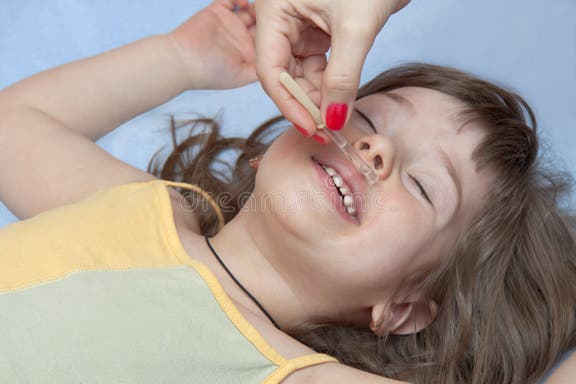 To the child dig in a nose stock image. Image of closed - 18739843