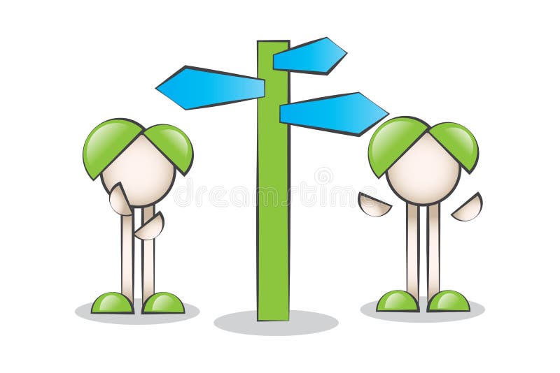 To Choose between Different Paths. Stock Illustration - Illustration of ...