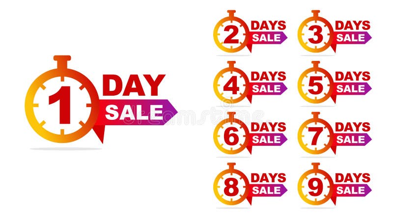 1 To 4 Weeks To Go. Sale Countdown Badges Stock Vector - Illustration ...