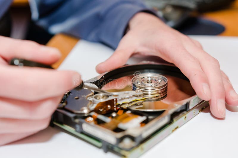 To Disassemble a Hard Drive. Stock Photo - Image of white, equipment ...