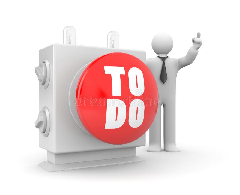 3d man with do it button stock illustration. Illustration of network ...