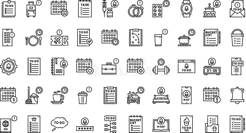 To Do Icons . High-Quality Vector Icons Collection with Editable Stroke ...