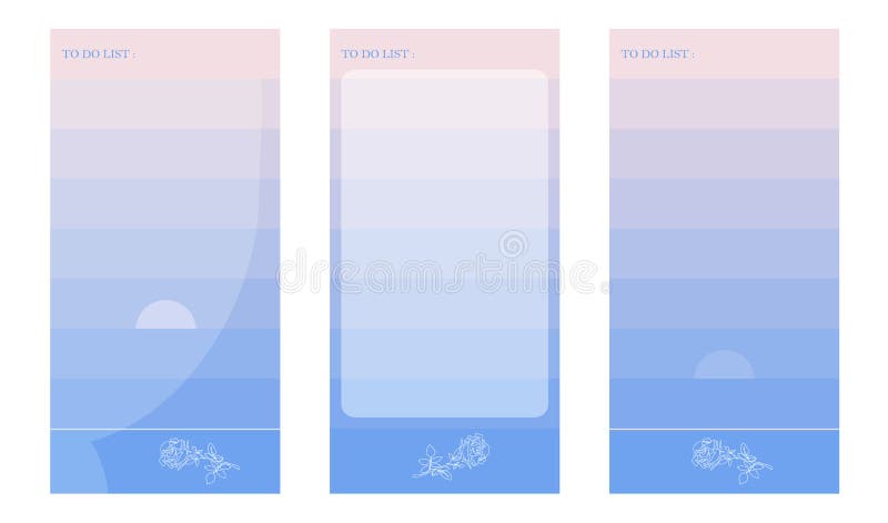 To Do List on Background with Sunset Pattern and Lineart Flower ...
