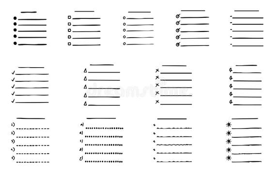 To Do List Bullet Point Doodle Template Planner Element Stock Vector ...