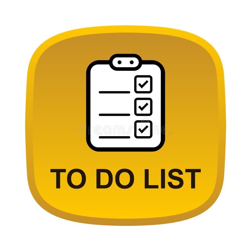To do list button stock vector. Illustration of gold - 121753813