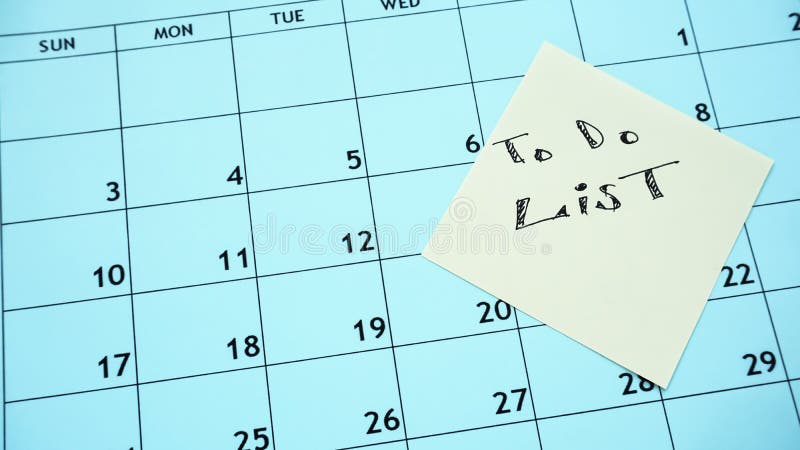 To Do List .the To Do List and a Calendar with a List Stock Photo ...