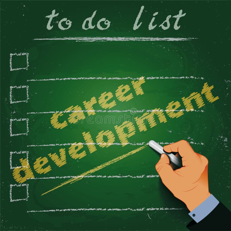 To Do List Career Development Chalk on a Blackboard 3d Hand Stock ...