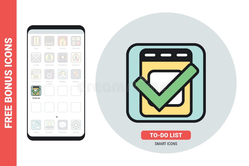 To-do List or Checklist Application Icon for Smartphone, Tablet, Laptop ...