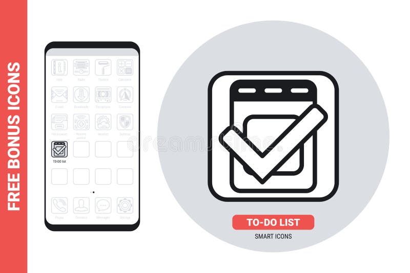 To-do List or Checklist Application Icon for Smartphone, Tablet, Laptop ...