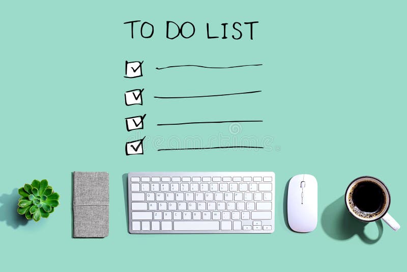 To Do List with a Computer Keyboard Stock Image - Image of check ...