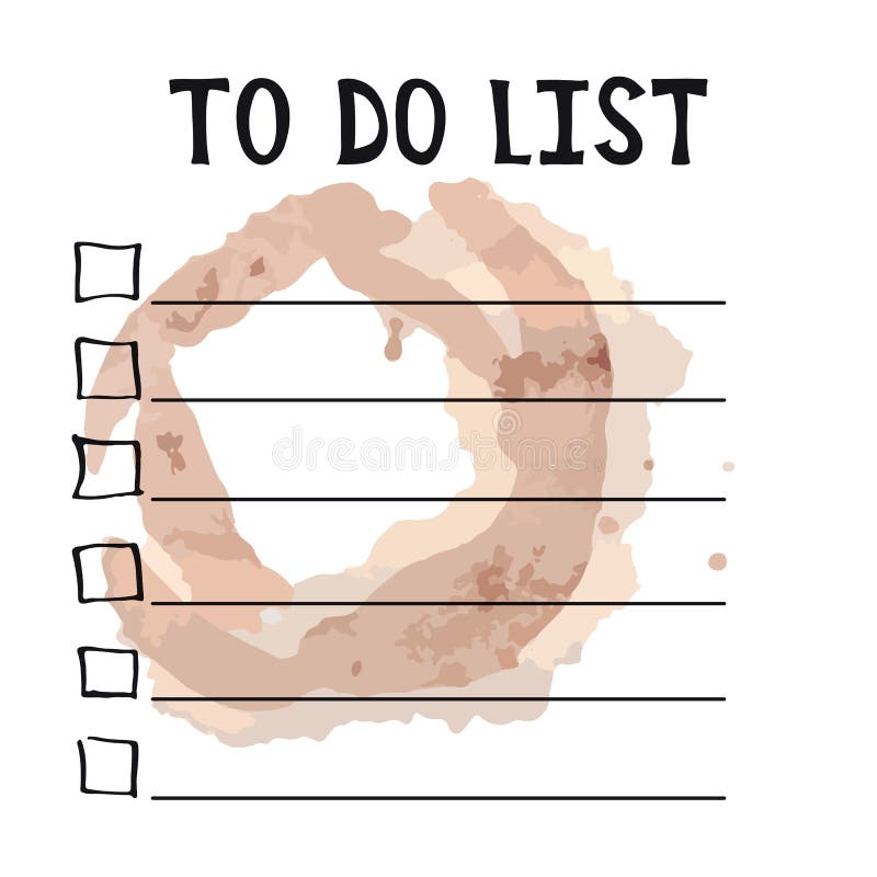 Things To Do List Paper Coffee Cup Stock Illustrations – 7 Things To Do ...
