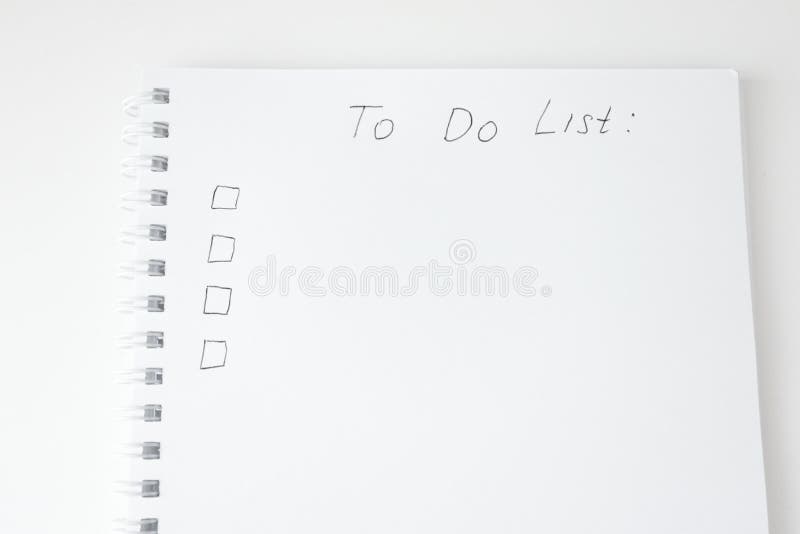 To Do List with Empty Checkbox in Paper Notebook with White Sheets ...