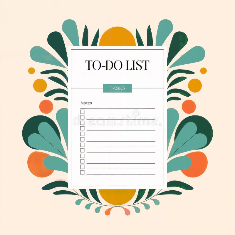 A To-do List Features Elegant Floral Designs Stock Illustration ...