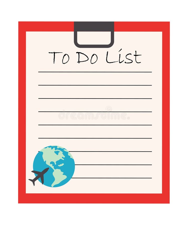 To Do List. Glider, a Printing Pad with an Empty Space for Writing ...