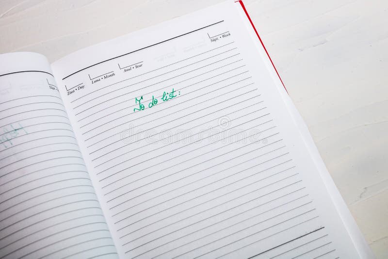 To Do List, Handwriting Text on Page of Office Agenda. Copy Space Stock ...