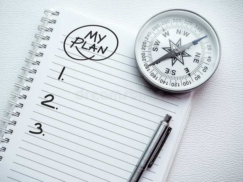 Handwritten Text "MY PLAN" on the Top of Blank Vertical Notepad Page ...