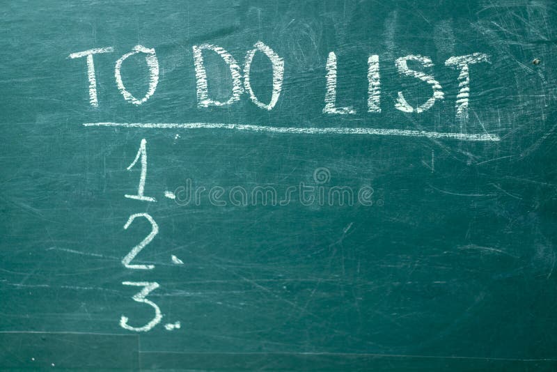 To Do List it Handwritten with White Chalk on a Green Blackboard Stock ...