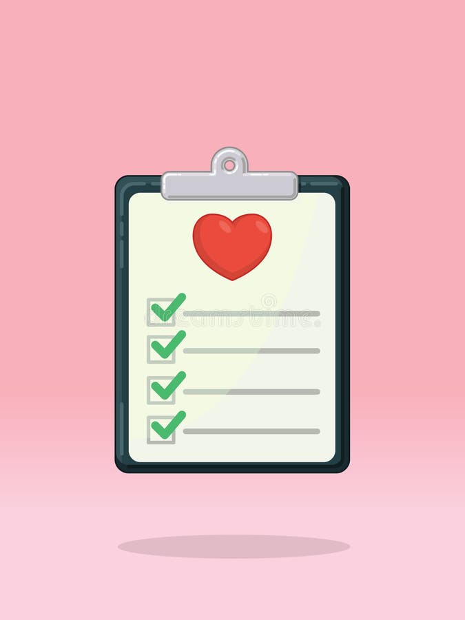 To Do List Heart Love Guide Stock Vector - Illustration of planner ...