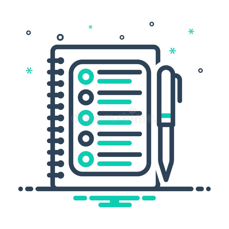 Mix Icon for To Do List, Diary and Notebook Stock Vector - Illustration ...