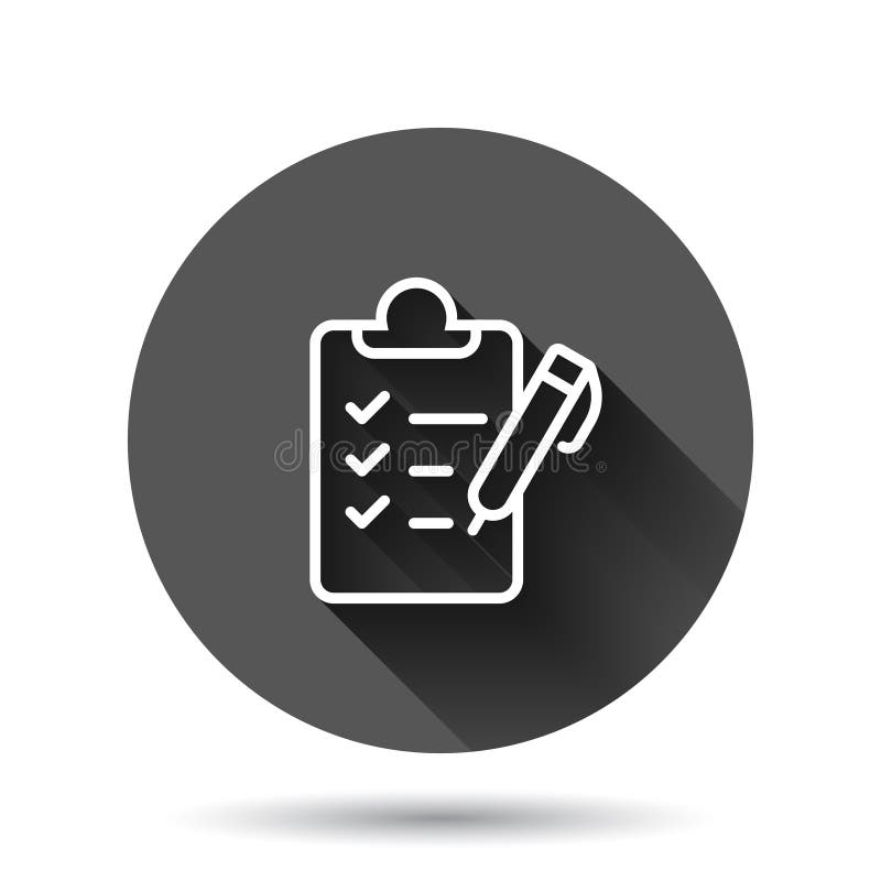 To Do List Icon in Flat Style. Document Checklist Vector Illustration ...