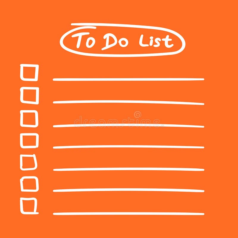 Orange To Do List Stock Illustrations – 448 Orange To Do List Stock ...