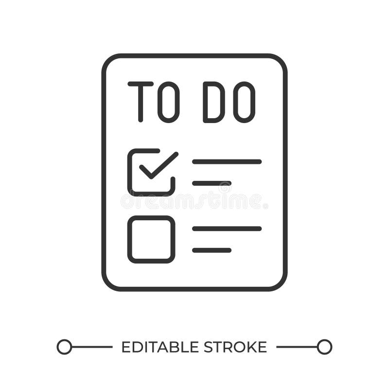 To do list linear icon stock vector. Illustration of organization ...
