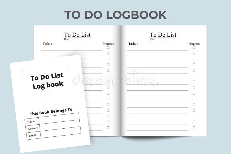 To Do List Logbook KDP Interior. Tasklist Line Art Vector. To Do Task ...