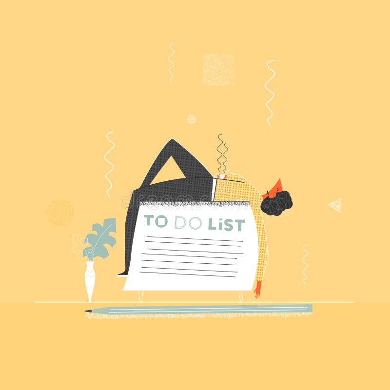 Man Trying To Make a To-do List. Stock Vector - Illustration of plan ...