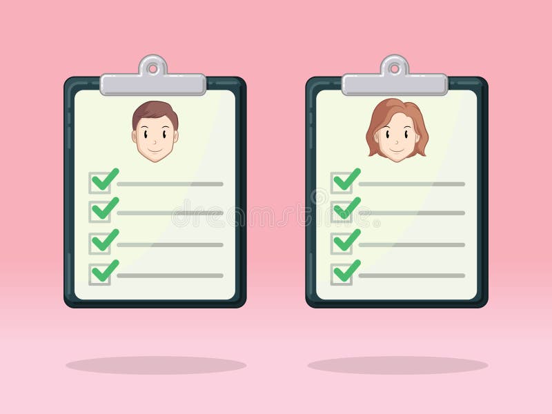 Man Showing To Do List Woman Stock Illustrations – 6 Man Showing To Do ...