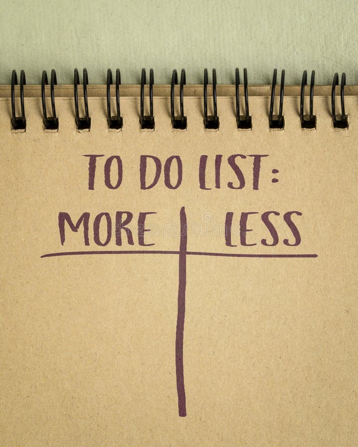 To Do List - More or less, Planning and Goal Setting Concept Stock ...