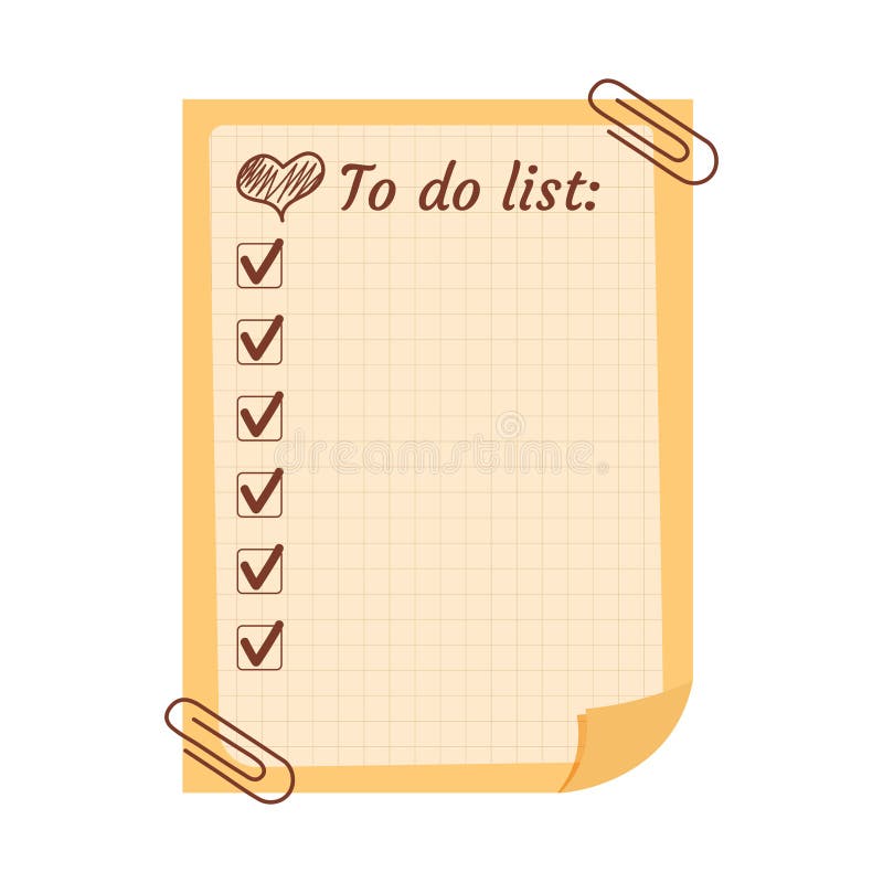To Do List Note Template for Planning with Pins. Stock Vector ...