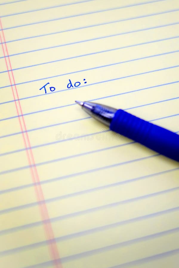 To Do List on Notebook Paper and Pen Stock Image - Image of idea ...