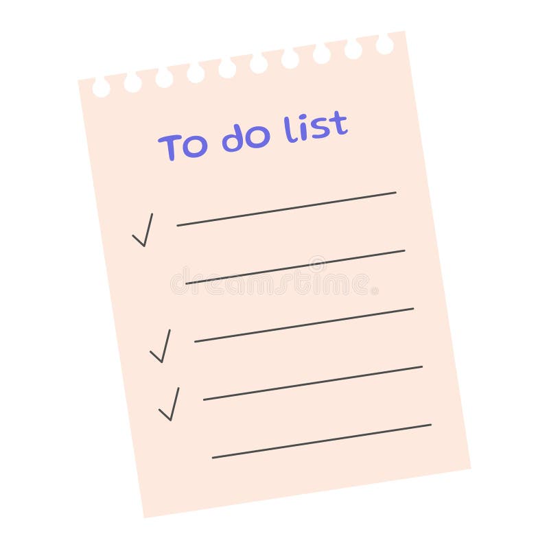 To Do List. Paper Note Template. Vector Illustration Stock Vector ...