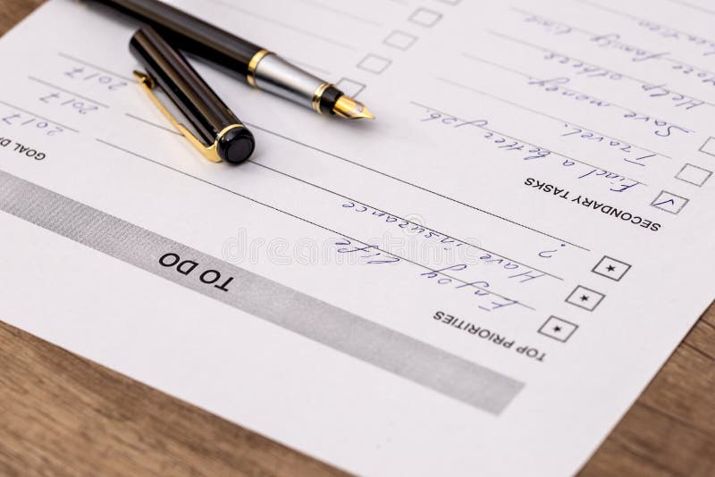 To do list with pen stock image. Image of message, reminder - 107567285