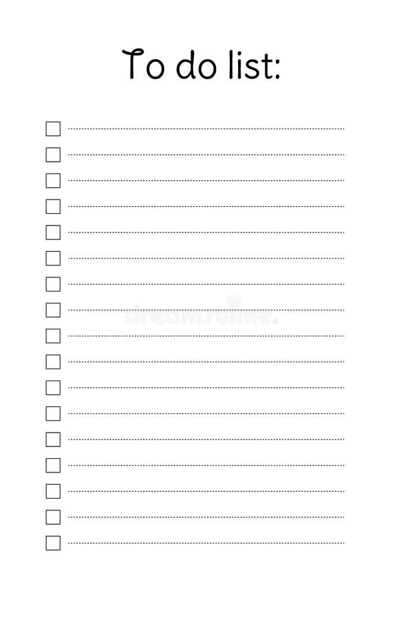 To Do List, Planner Pages Bullet Journal. Blank Vector Template for ...