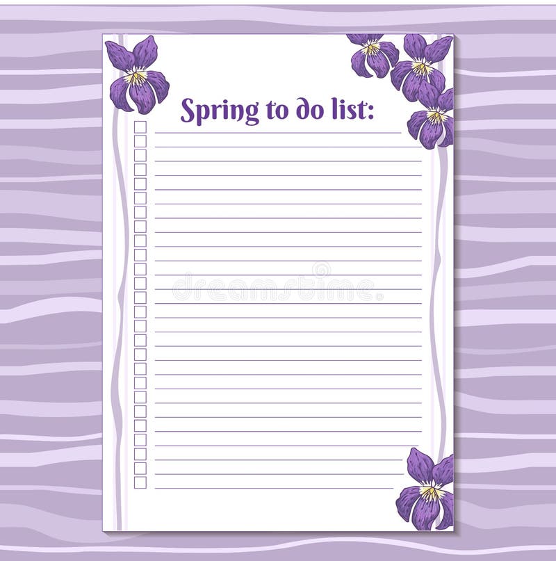 To Do List Printable Template Stock Vector - Illustration of checklist ...