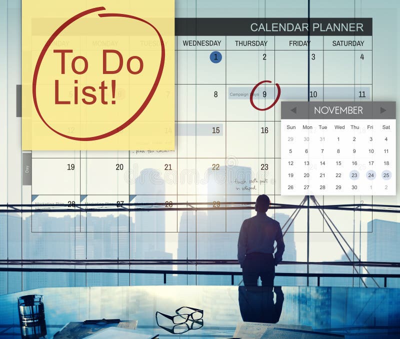 To Do List Schedule Calendar Planner Organization Concept Stock Image ...