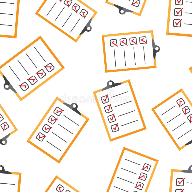 To Do List Seamless Pattern Background. Business Flat Vector Ill Stock ...