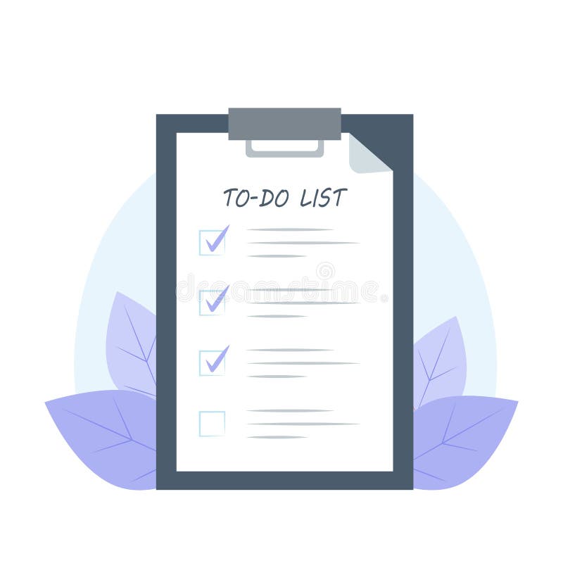 To-do List on Tablet in Flat Style Stock Vector - Illustration of ...