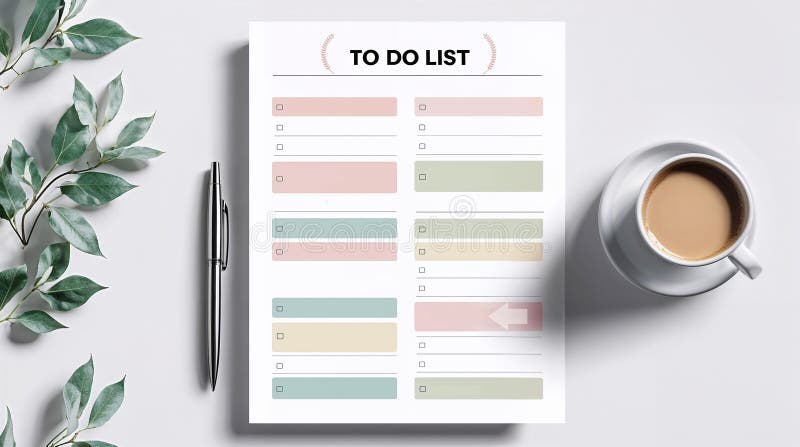 A Beautifully Designed To-do List Template in Soft Pastel Tones ...