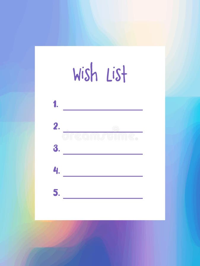 Wish list template. stock photo. Image of todo, control - 294624878