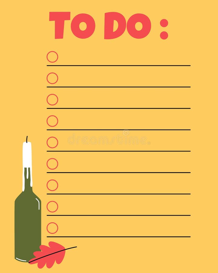 To Do List Template. Organizer and Schedule with Place for Notes. Good ...