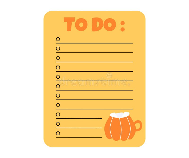 To Do List Template. Organizer and Schedule with Place for Notes. Good ...