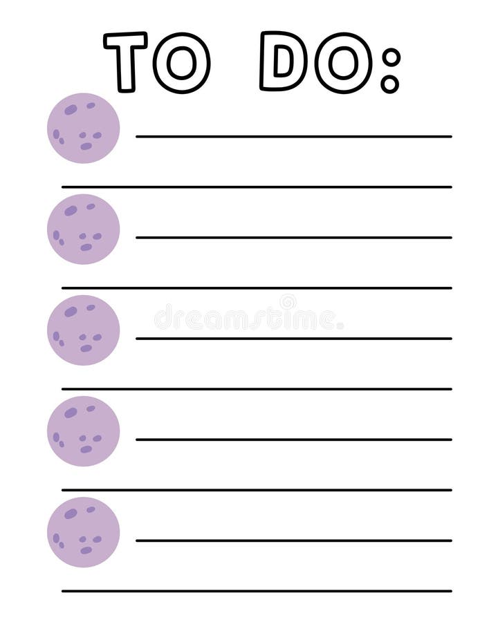 To Do List Template. Organizer and Schedule with Place for Notes. Good ...