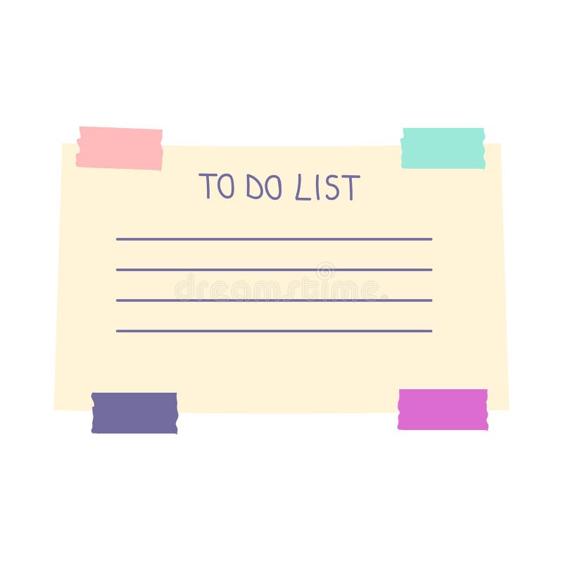 To Do List Template. Vector Flat Hand Drawn Illustration. Perfect for ...