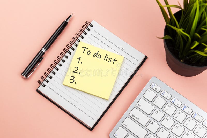 To Do List Text on Adhesive Yellow Note Stock Image - Image of ...