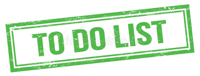 TO DO LIST Text on Green Grungy Vintage Stamp Stock Illustration ...
